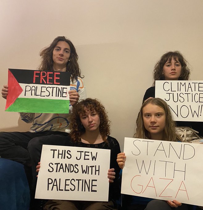 Greta stands with Gaza